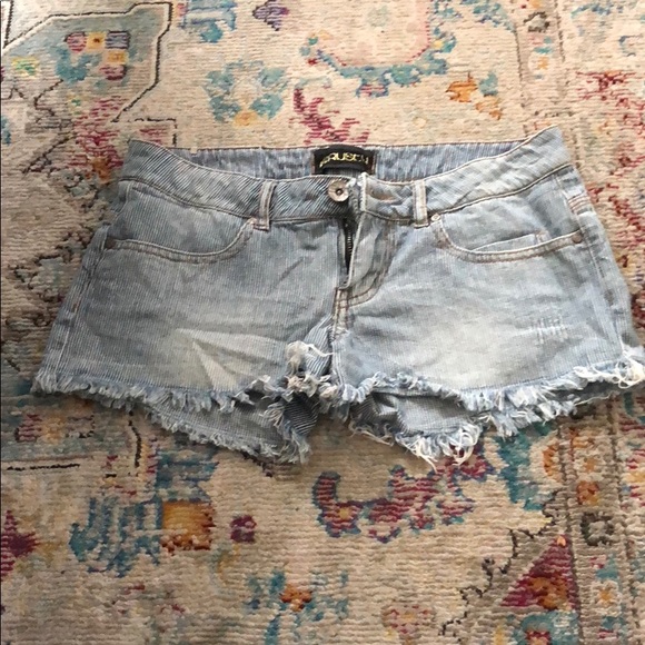 Rusty | Shorts | Rusty Denim Pinstripe Cut Off Shorts | Poshmark